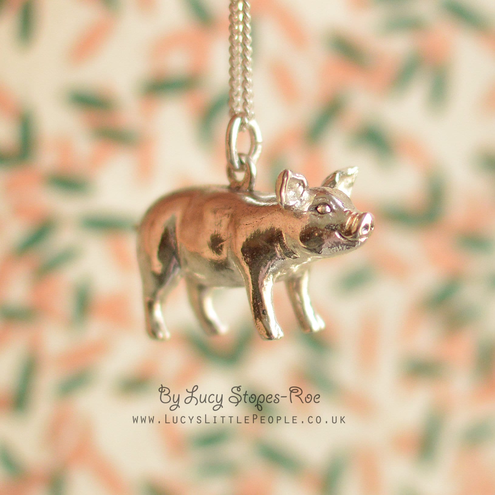 Handmade Gold/silver Pig Pendant and Chain - Etsy UK