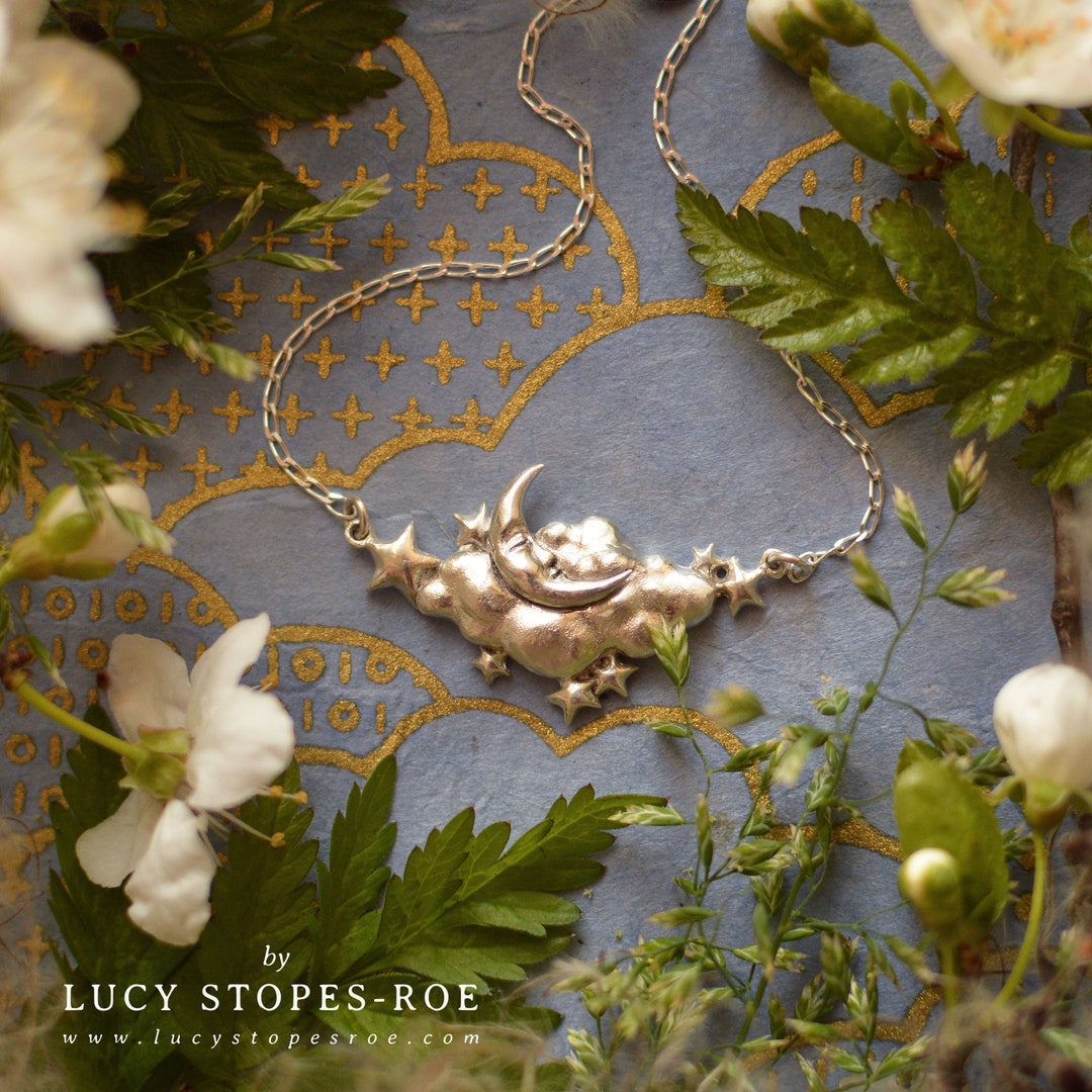 Handmade Silver/gold Sweet Dreams Moon Necklace - Etsy