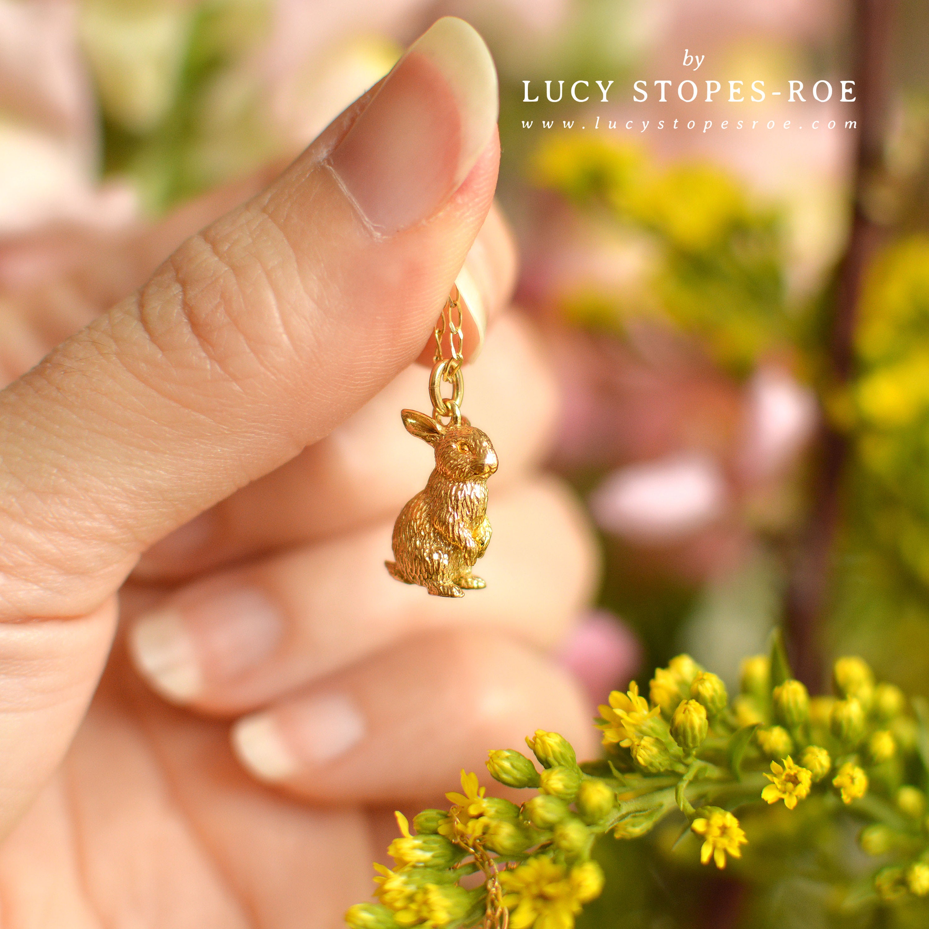 9ct Solid Gold Standing Rabbit Pendant - Etsy UK
