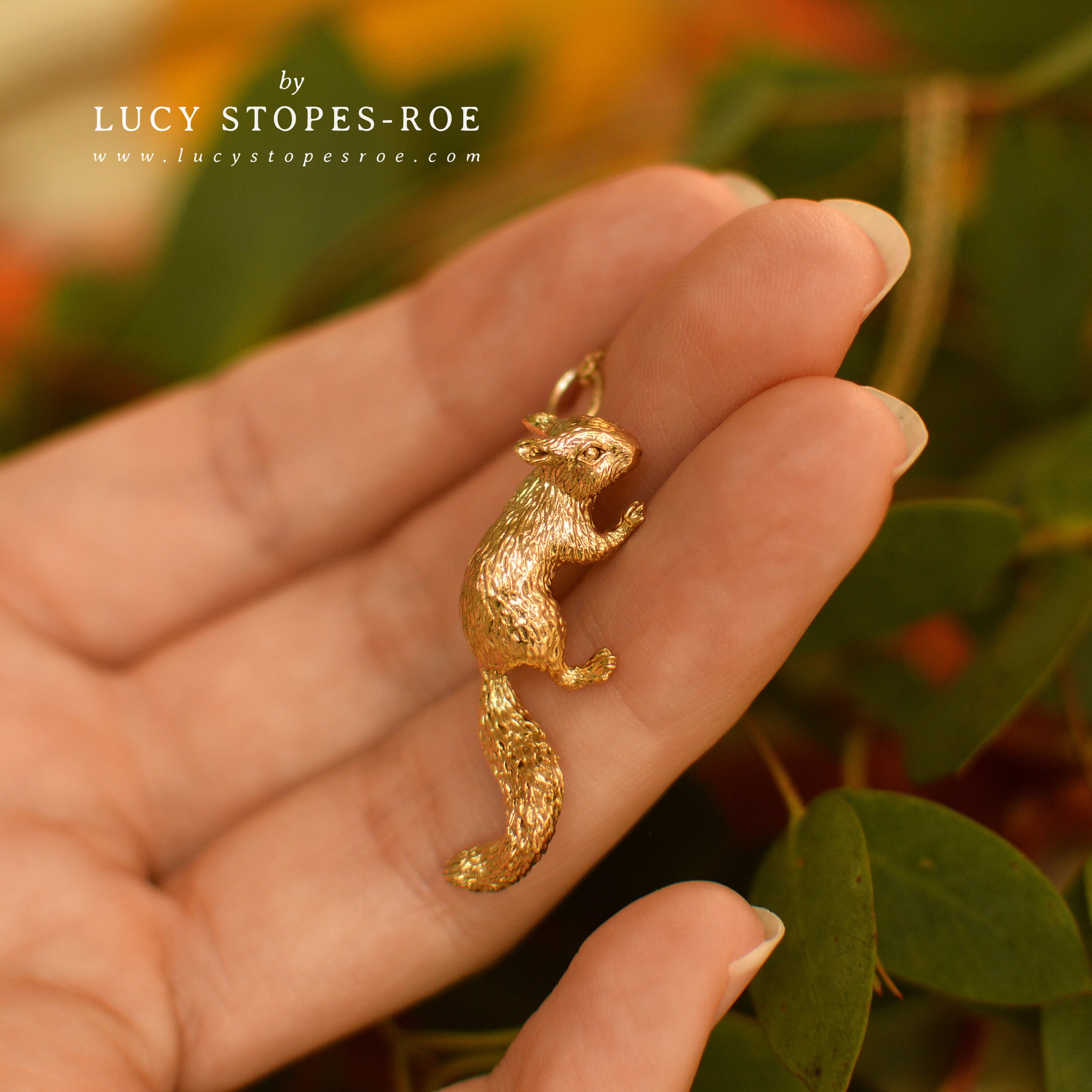 Handmade Gold/silver Squirrel Pendant and Chain - Etsy