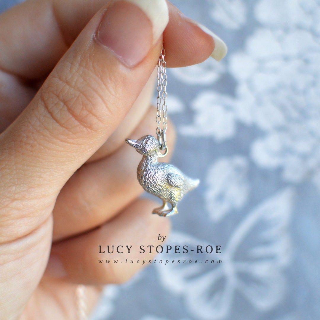 Handmade Silver/gold Duckling Pendant and Chain - Etsy