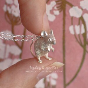 Handmade Gold / Silver / 9ct / 18ct Solid Gold Mouse Pendant and Chain ...