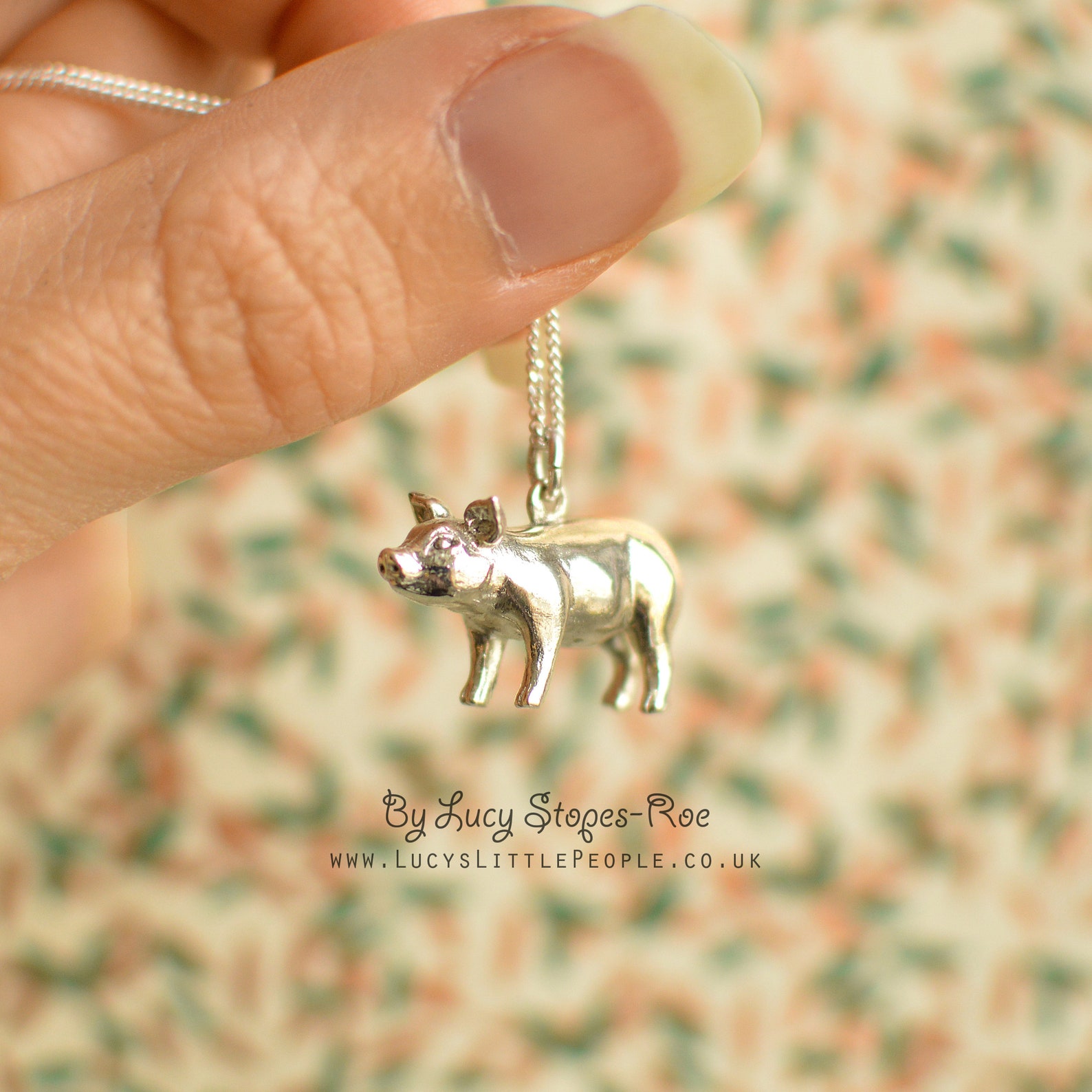 Handmade Gold/silver Pig Pendant and Chain - Etsy UK