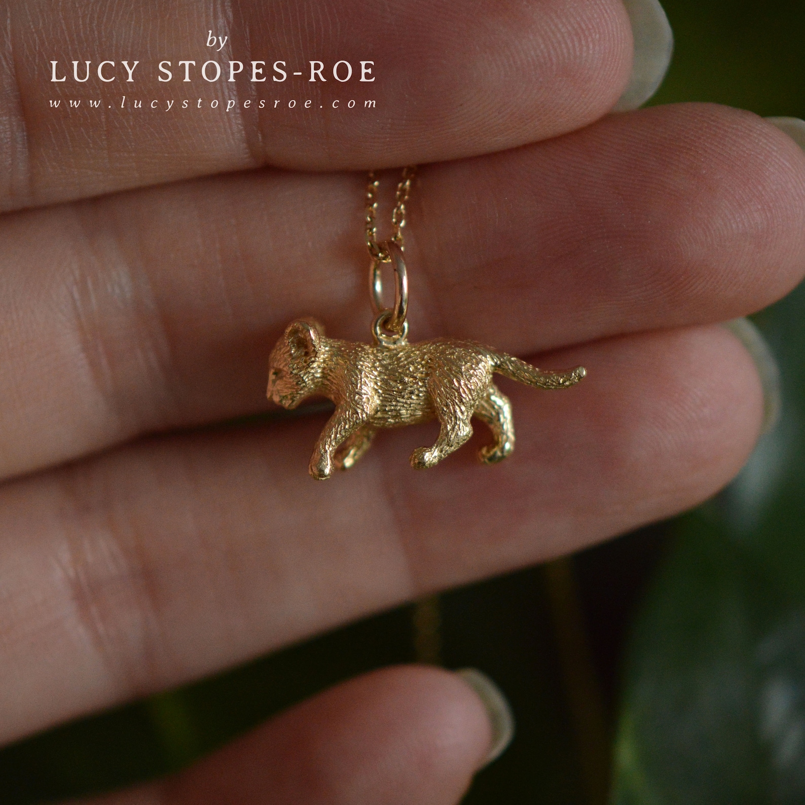 Handmade Silver/gold-plate Lion Cub Pendant and Chain - Etsy