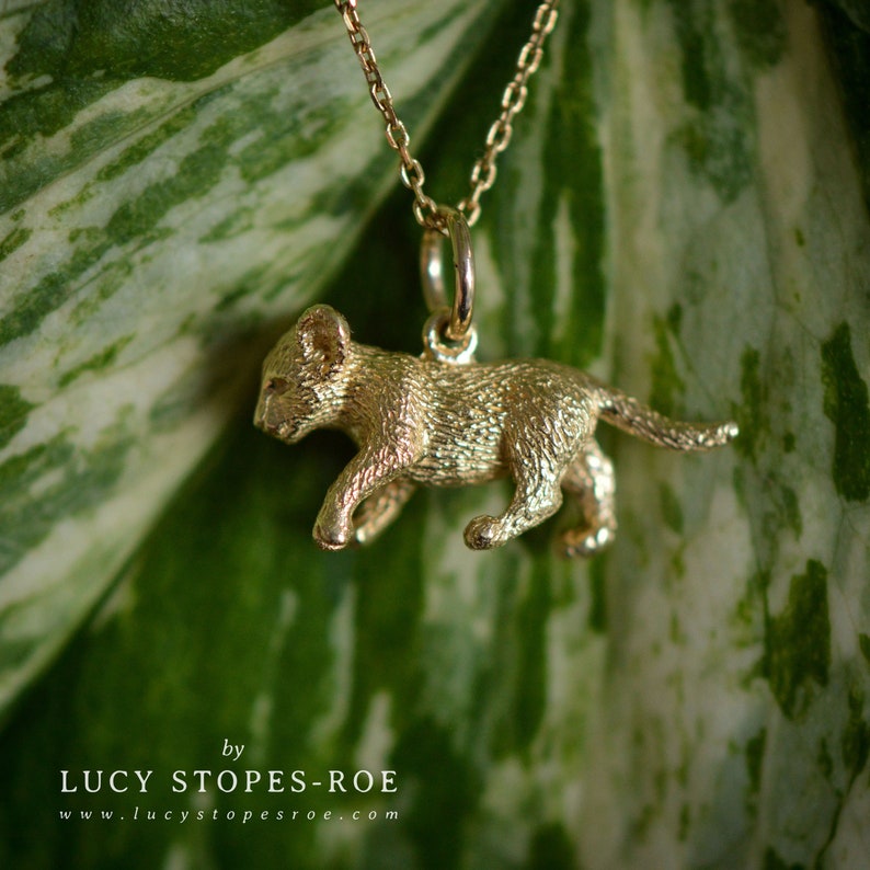 Handmade Silver/gold-plate Lion Cub Pendant and Chain - Etsy