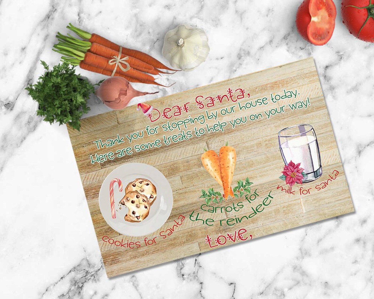 Santa Cookies and Milk Cutting Board,milk for Santa,cookies for Santa ...