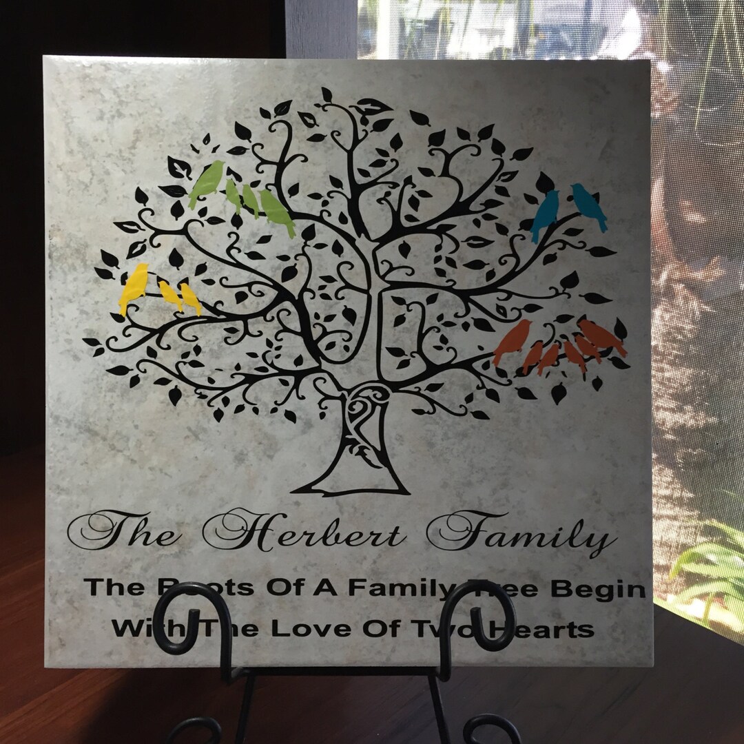 Personalized "12x12" Family Tree Tile - Etsy