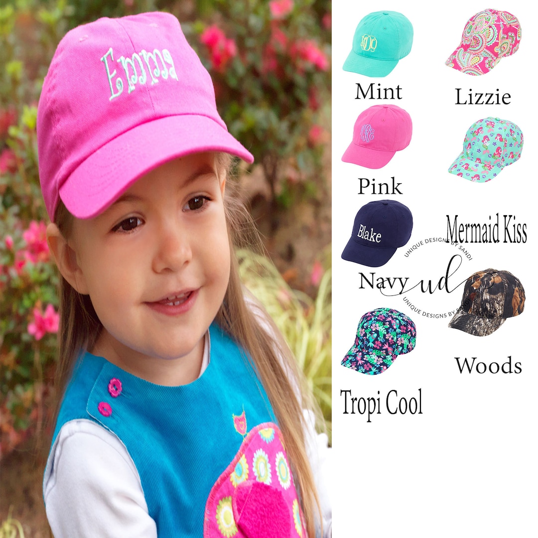 Monogrammed Kids Cap, Personalized Children's Baseball Cap, Girls Cap ...