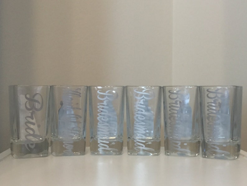 10 Wedding Glasses Personalized Bachelorettebridesmaid Shot Etsy