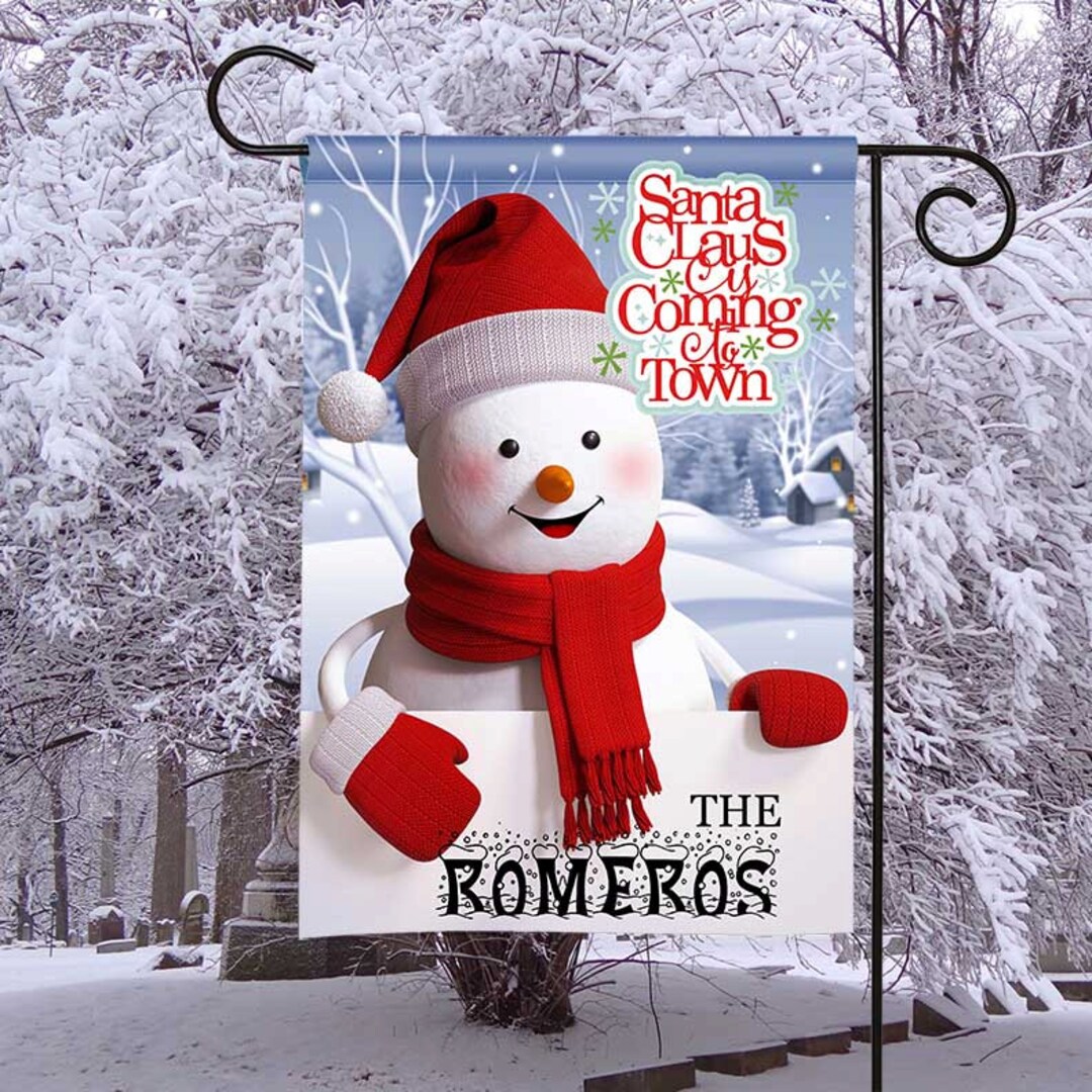 Christmas Garden Flag, Christmas Snowman Garden Flag, Christmas Yard ...