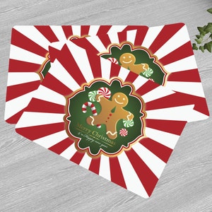 Personalized Gingerbread Placemat, Set 6, Personalized Christmas Gift ...
