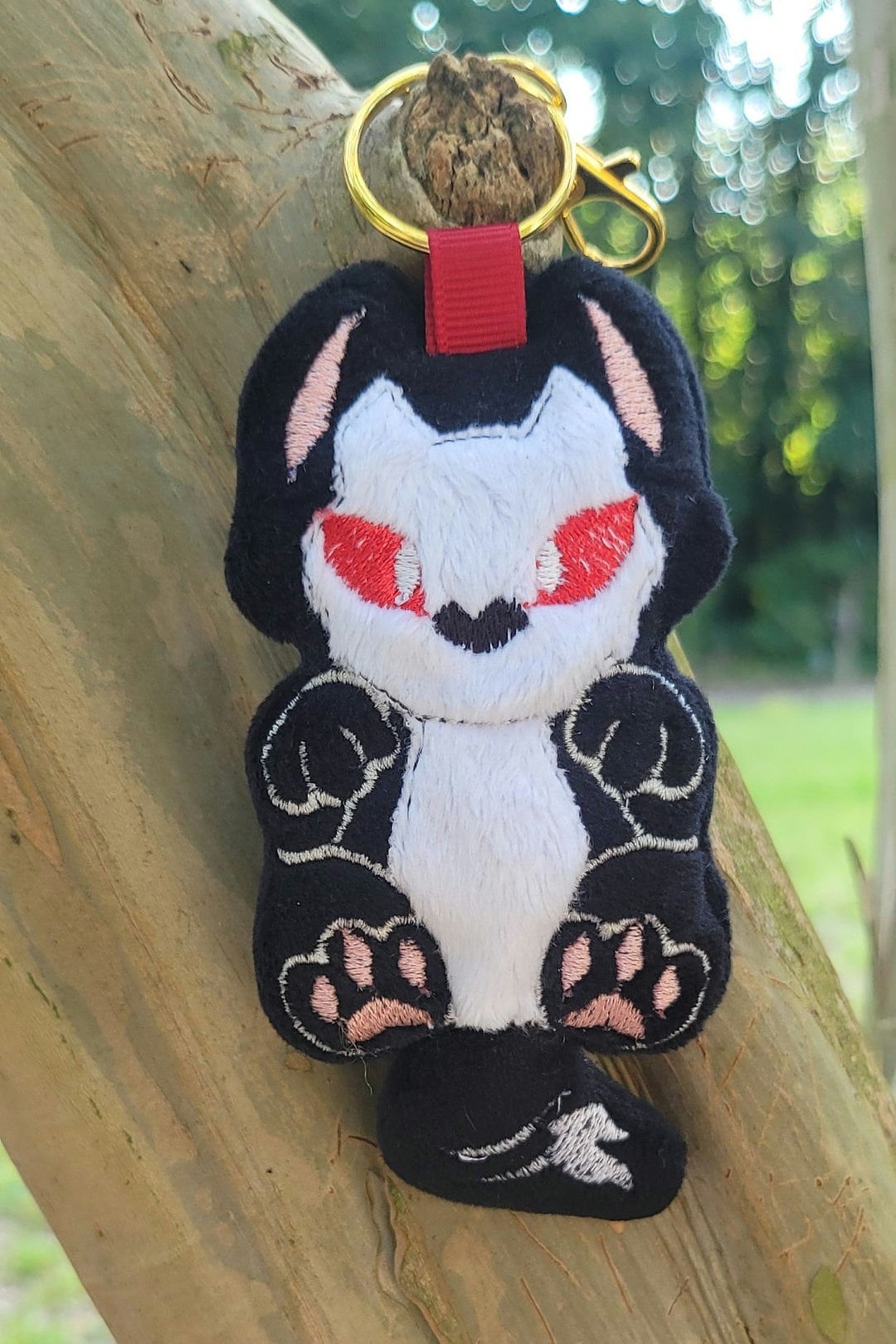 Handmade Hellhound Plush Keychain - Cute Gothic Accessory - Mini Demon ...