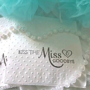 Kiss the Miss Goodbye Bridal Shower Napkins Engagement Party Ideas ...