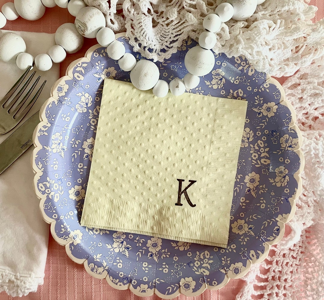 Monogrammed Paper Cocktail Napkins - Personalized Initial Serviette ...