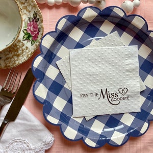 Kiss the Miss Goodbye Bridal Shower Napkins Engagement Party Ideas ...