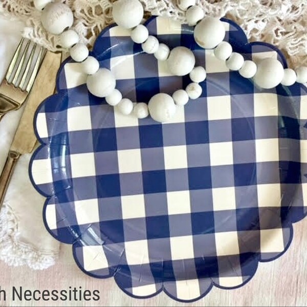 Gingham Plates - Etsy