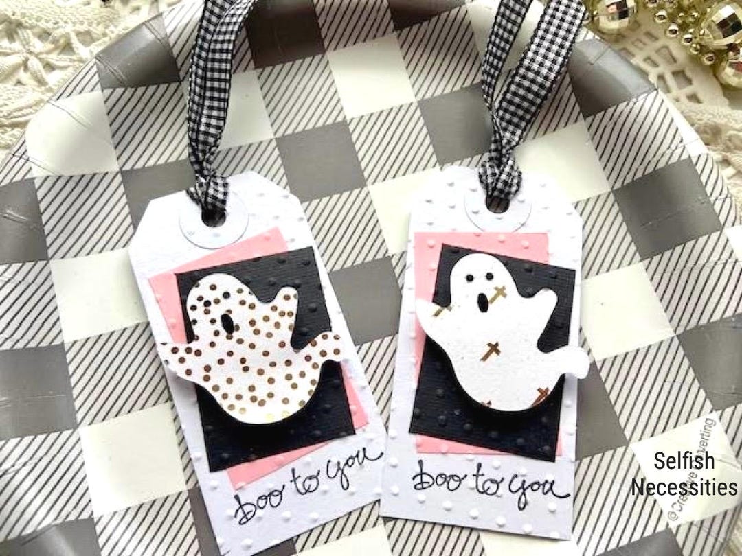 Halloween Gift Tags - Handmade Ghost Tags - Halloween Tags - Ghost ...