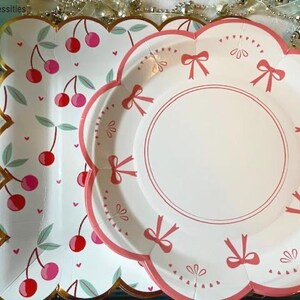 Cherry Paper Plates - She's the Cherry on Top Bridal Shower - A Tini ...