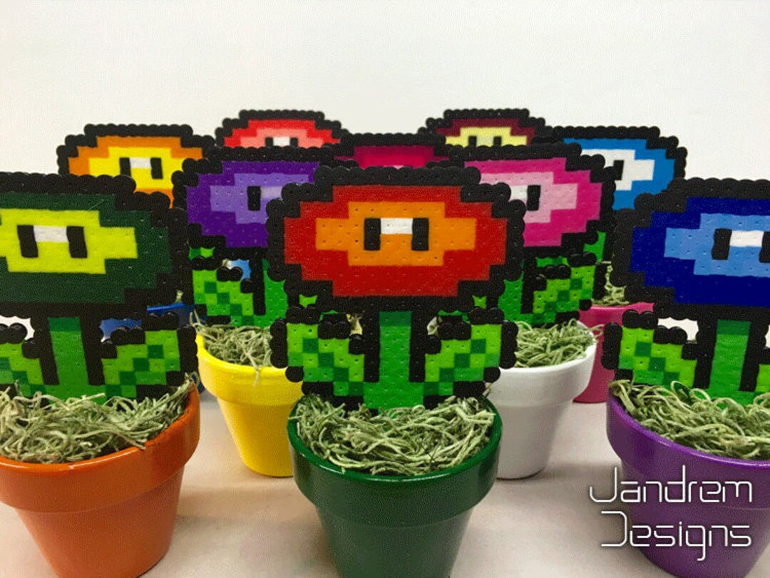 Fire Flower Potted Plant Bead Sprite CUSTOM COLORS - Etsy