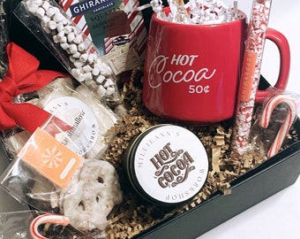 Holiday Hot Cocoa Gift Box, Christmas Hot Chocolate Gift, Holiday Mug Gift Set, Christmas Gift ...