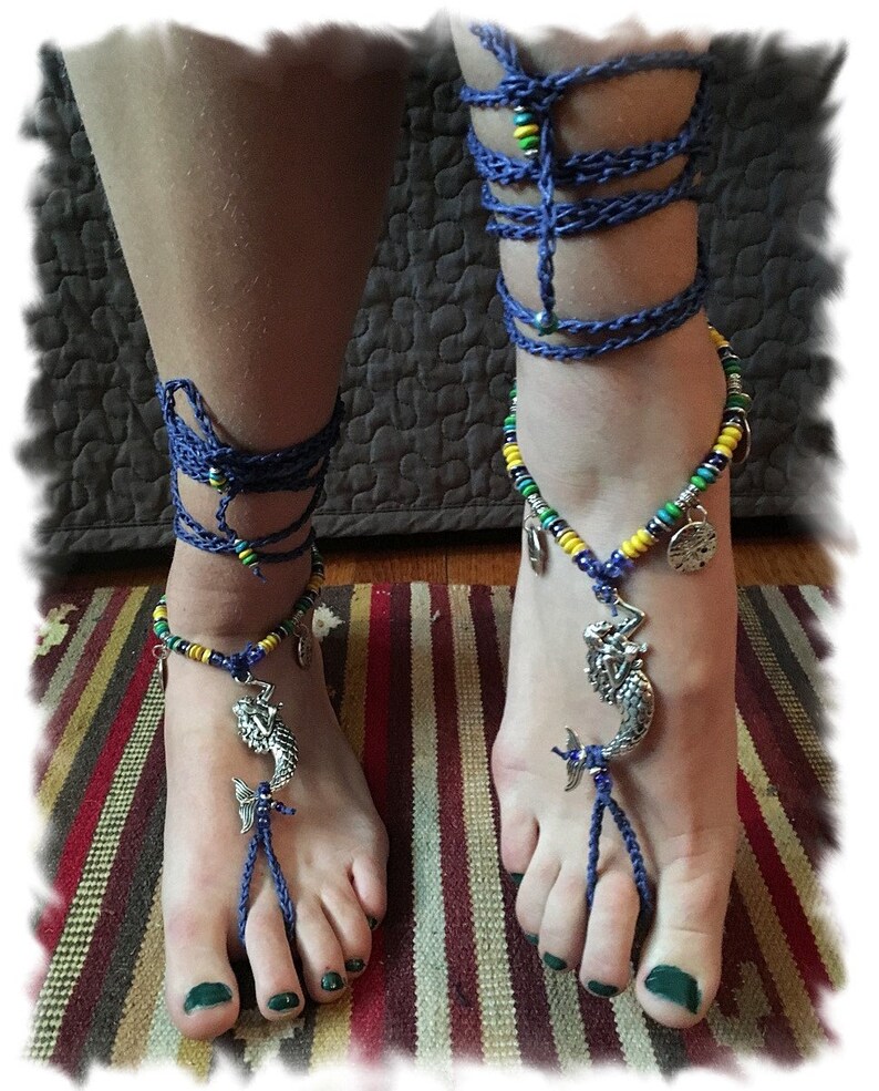 Other FISH in the SEA, Barefoot Sandals, Beaded Sandals, Crochet ...