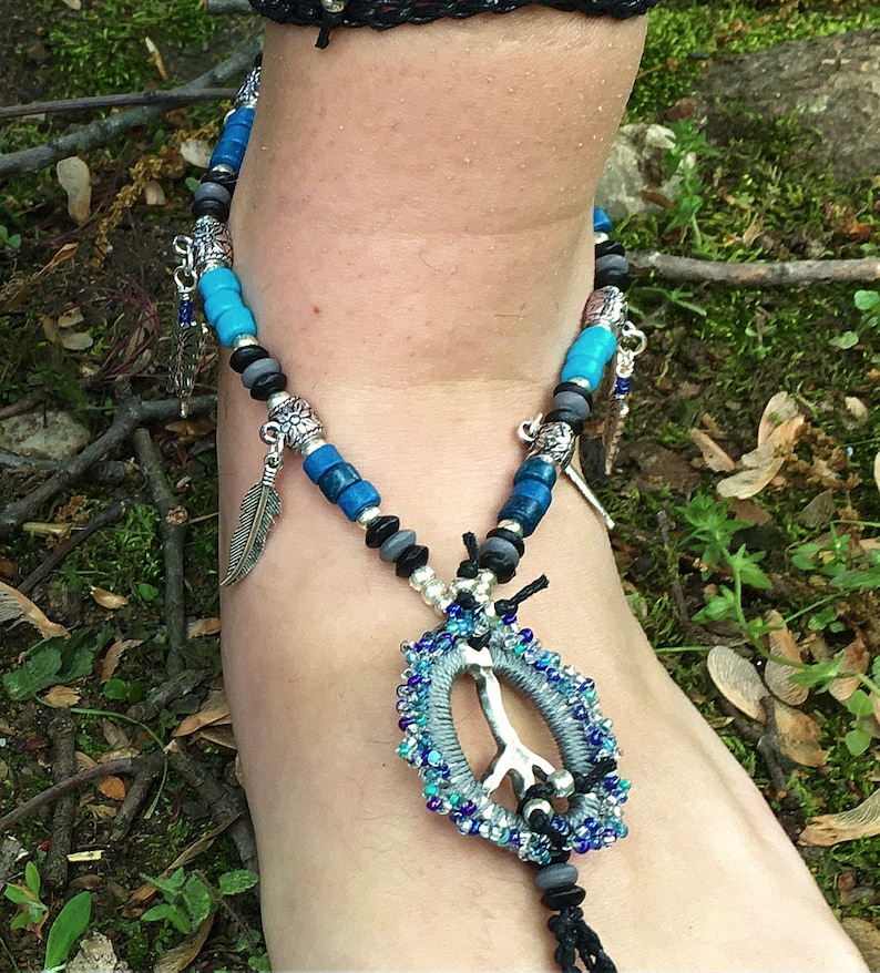 PEACE OUT, BAREFOOT Sandals, Turquoise Barefoot Sandals, Beaded ...