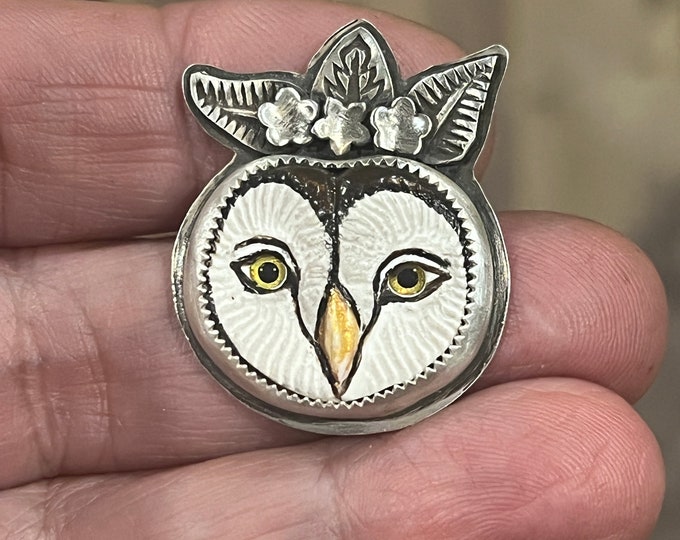 Sterling Silver Button, KNOW IT OWL, Owl Button, Handmade Button ...