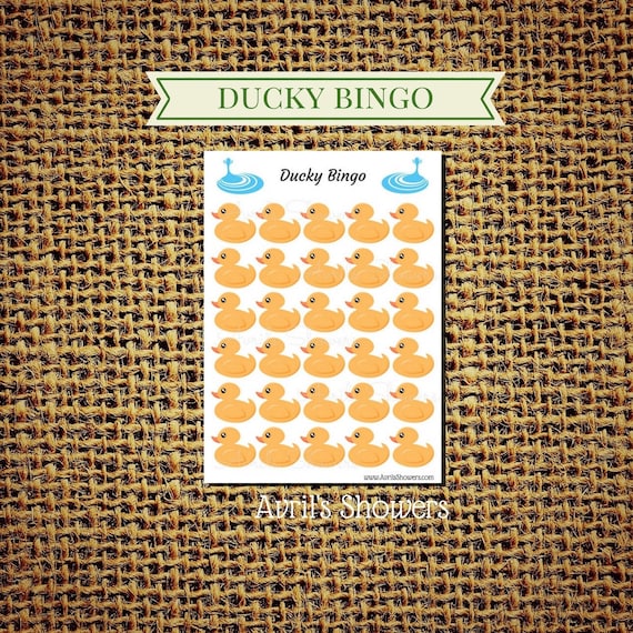 Ducky Bingo Baby Shower Bingo Game Ducks Instant Download | Etsy