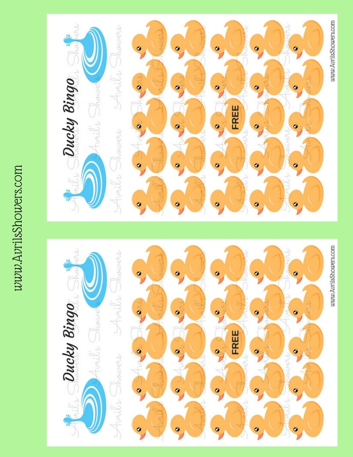 Ducky Bingo Baby Shower Bingo Game, Ducks Instant Download - Etsy