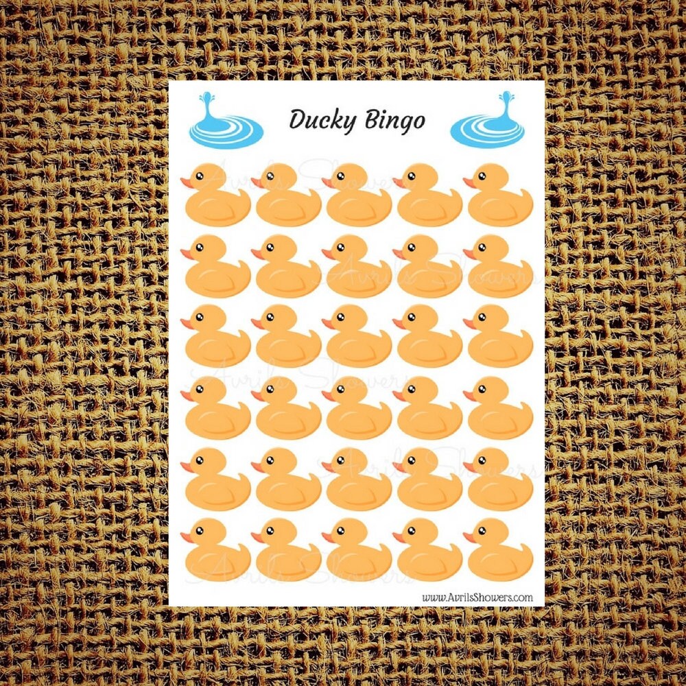 Ducky Bingo Baby Shower Bingo Game, Ducks Instant Download - Etsy
