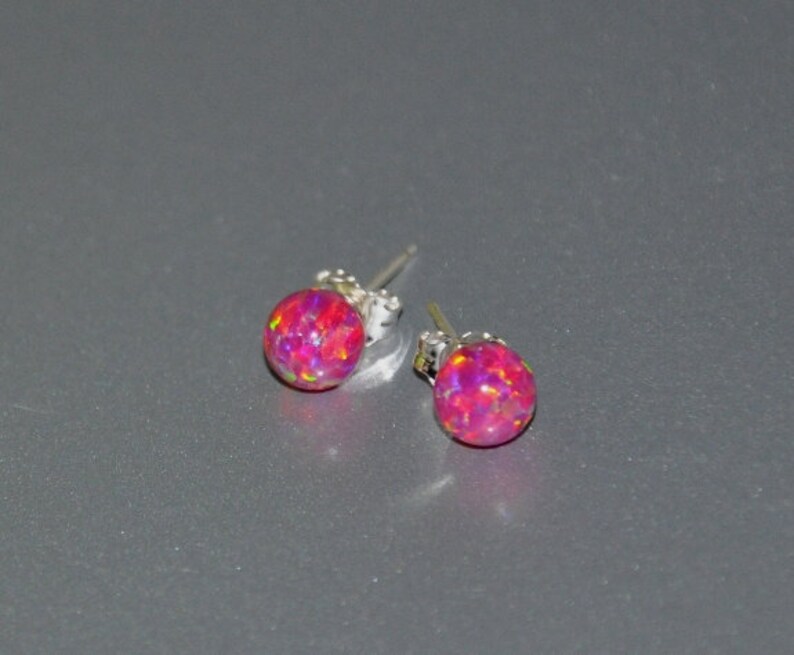 6mm Ball Stud Opals, Purple Opals, Magenta Opals, Australian Opal Stud ...