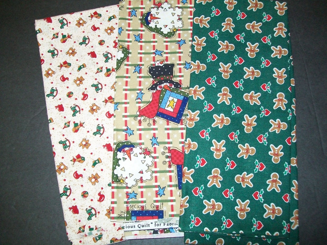 Christmas Fabric Fat Quarter Bundle, Cotton Quilting Crafting Holiday ...