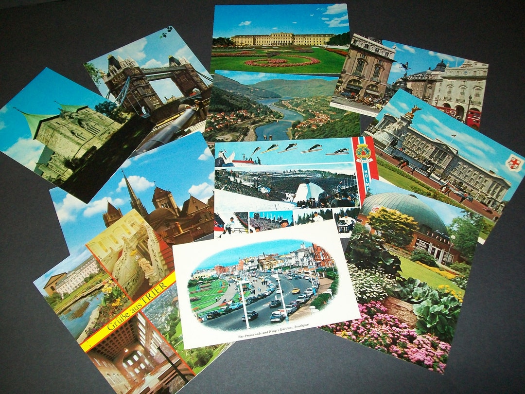 Vintage Postcards, 20 Old Post Cards, Foreign Architecture Blank Cards ...