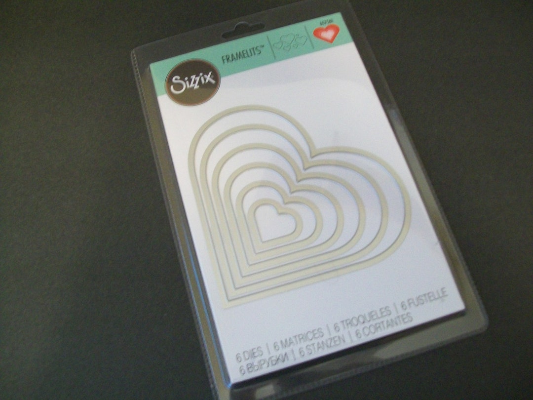 Sizzix Heart Framelits, 6 Nesting Die Set, Destash, Junk Journal Supply, Cardmaking, Collage ...