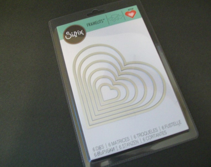 Sizzix Heart Framelits, 6 Nesting Die Set, Destash, Junk Journal Supply ...
