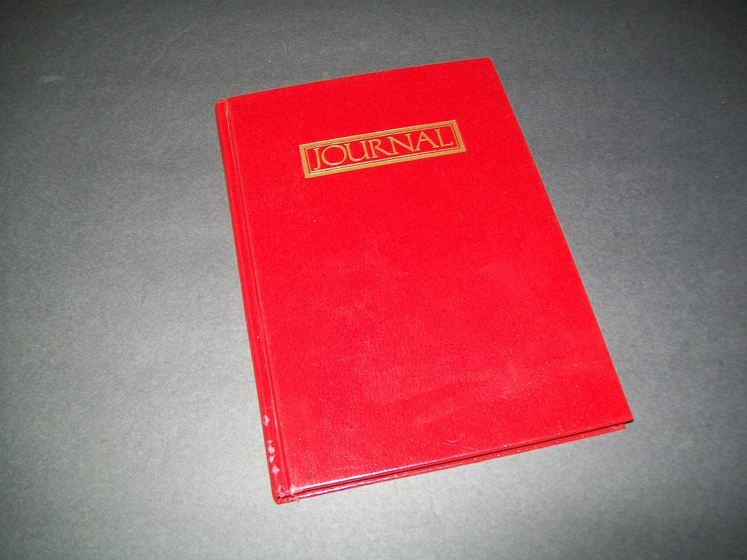 Vintage Red Journal Diary Writing Book, Blank Lined Pages, Junk Journal ...