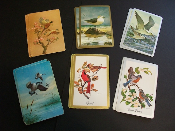 Vintage Playing Cards/bird Playing Cards/bird Collector Cards/ - Etsy