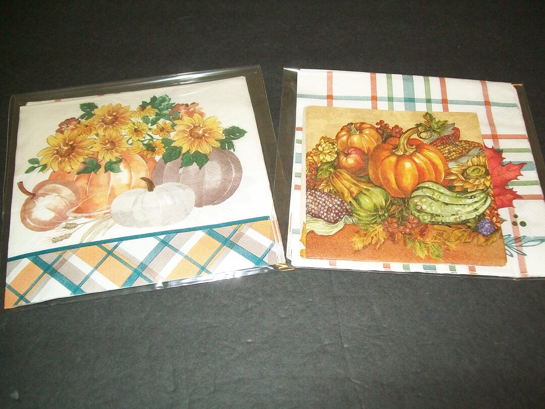Fall Paper Napkins, Set of 8, Decoupage Napkins, Paper Napkins for ...