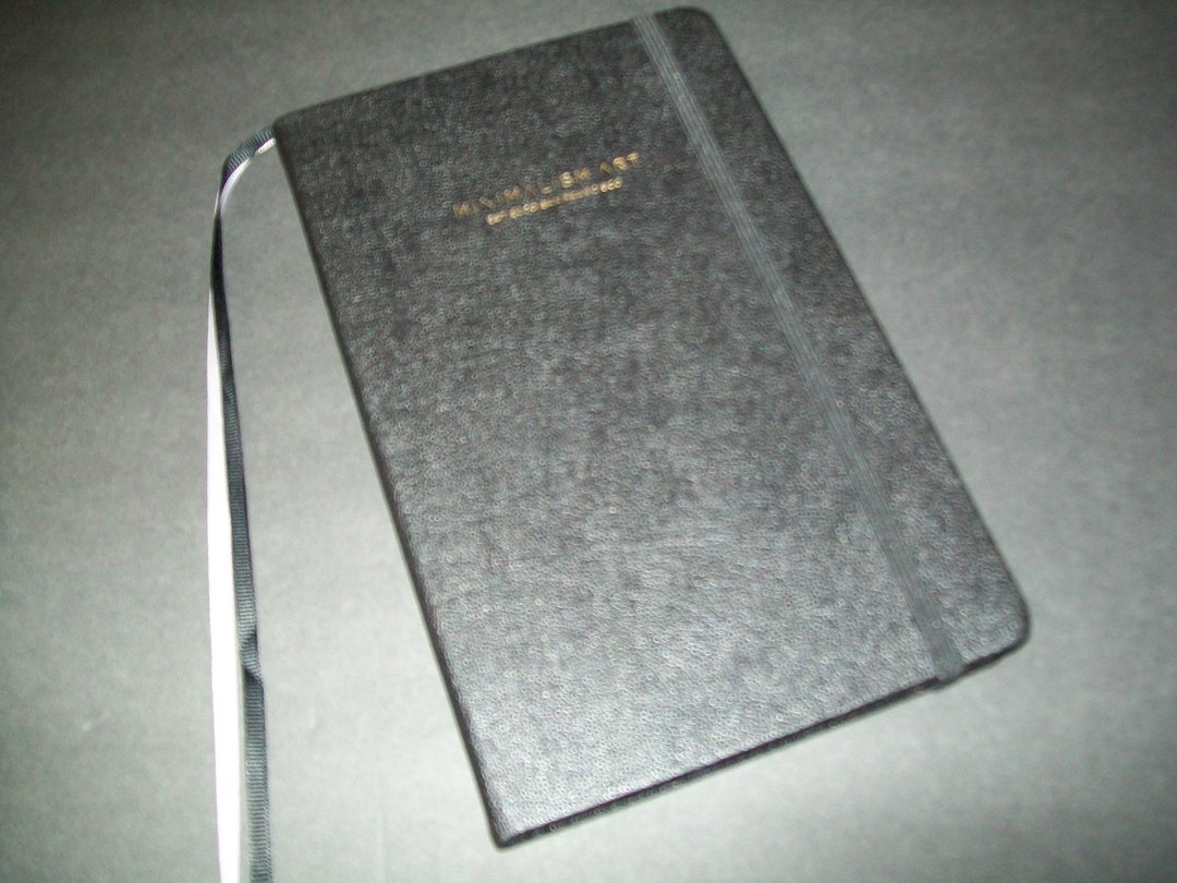 Blank Minimalism Art Journal, Black Writing Book, Dot Grid Journal ...