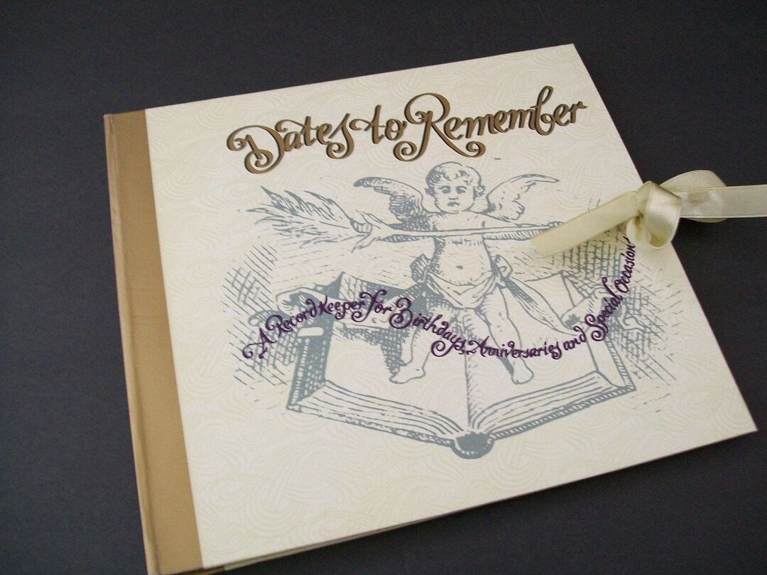 Vintage Date Book, COVER ONLY, Special Occasion Record Keeper Book ...