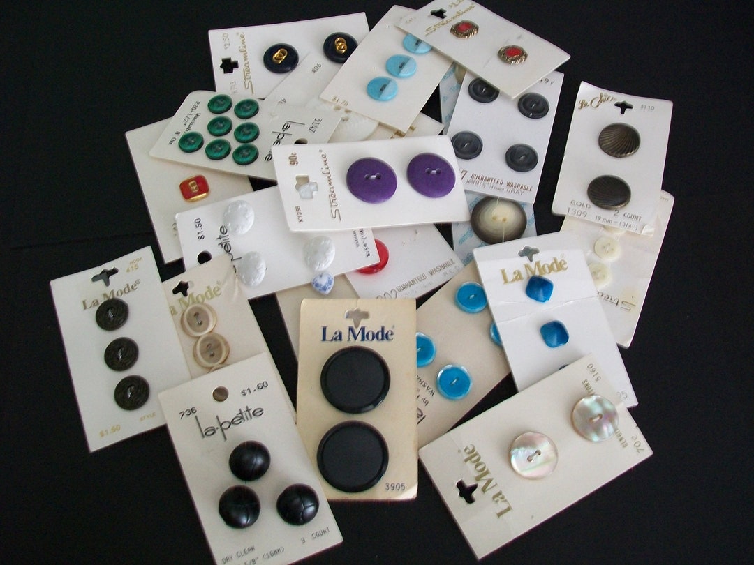 Bulk Button Assortment, Vintage Button Cards, Grab Bag 12 Cards ...