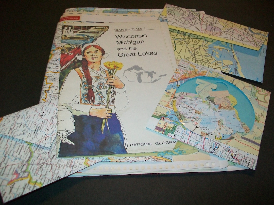 Vintage Map Paper Kit, Vintage Maps, Vintage Atlas, Junk Journal Supply ...