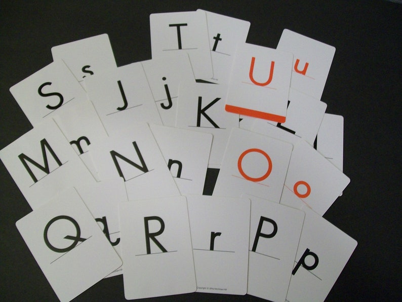 Vintage Alphabet Flash Cards Uppercase Lowercase Alpha Flash - Etsy
