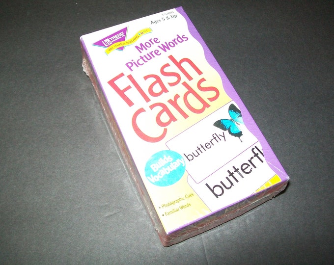 Vintage Flash Cards, Children's Picture, Word Vocabulary Cards, Junk ...