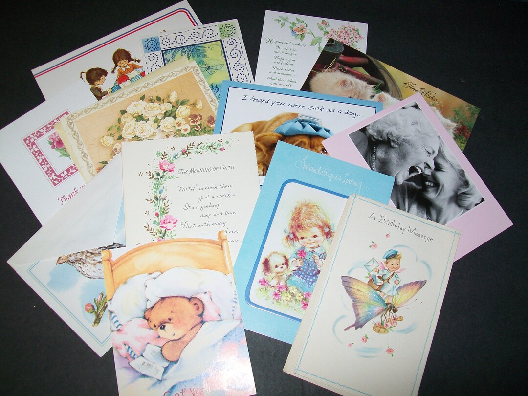 Greeting Card Assortment, Set of 13 Cards, Un-used Cards, Paper ...