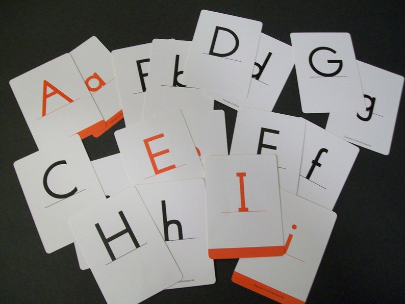 Vintage Alphabet Flash Cards Uppercase Lowercase Alpha Flash - Etsy