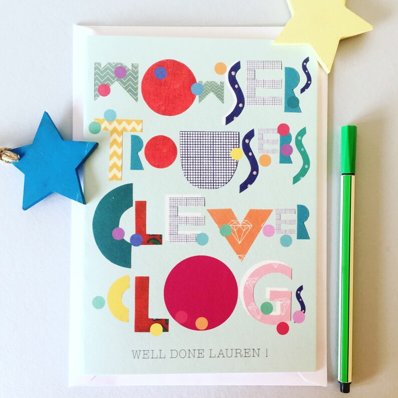 Wowsers Trousers Personalised Well Done Card Quirky - Etsy