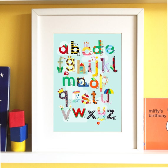 Alphabet Print Alphabet Art Children's Print ABC | Etsy