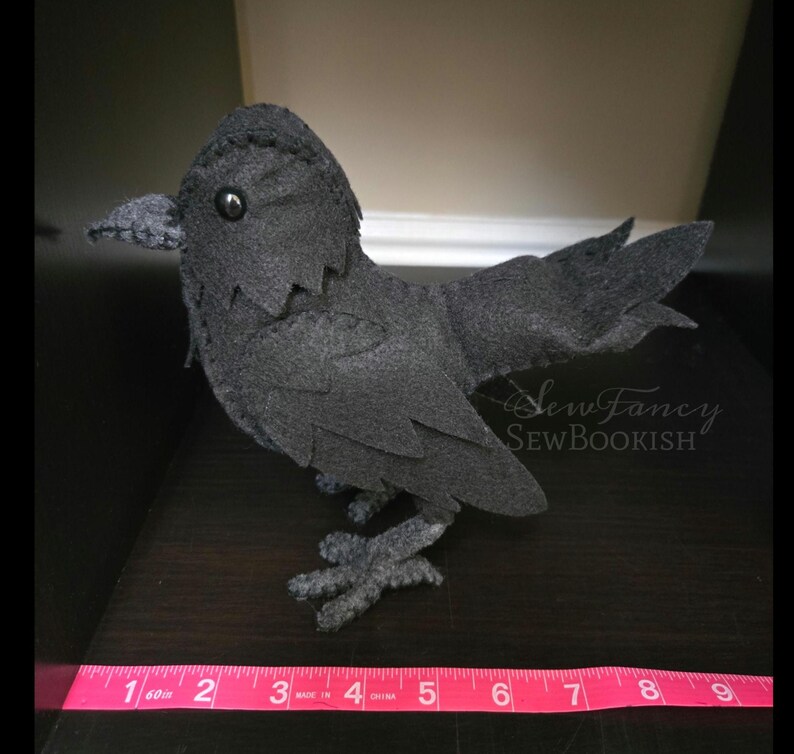 Hand-sewn Felt Raven - Etsy