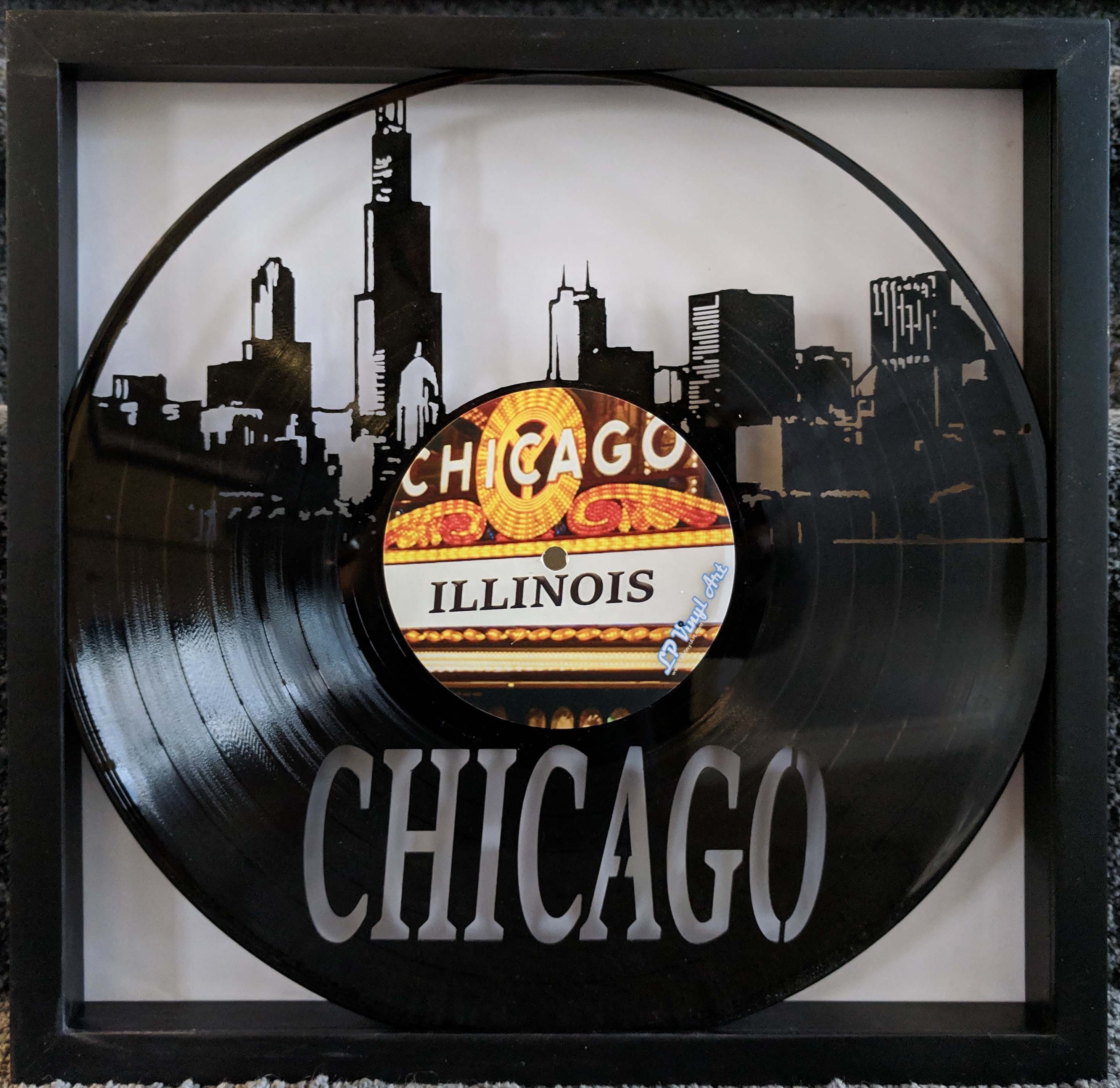 Chicago Skyline - Cut Framed Vinyl LP Record Art Collectible Gift - Etsy